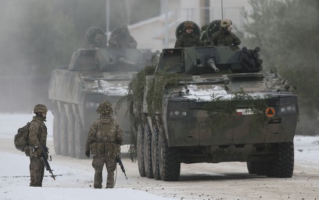 British Troops Stand Next Polish Tanks Editorial Stock Photo - Stock ...