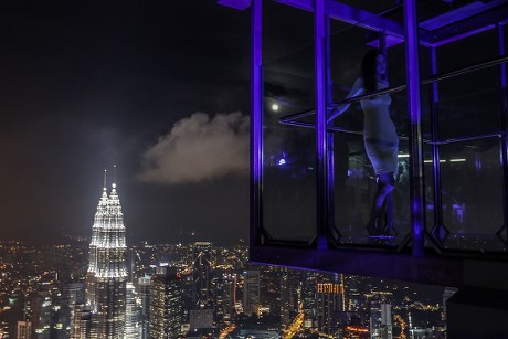 Tourist Pose Inside Skybox 300m Above Editorial Stock Photo - Stock ...