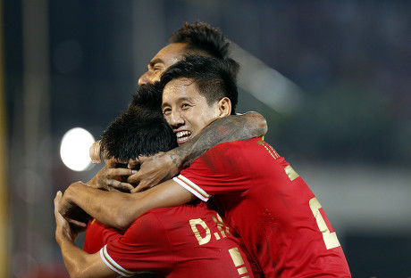 Myanmar Football Team Celebrate After They Editorial Stock Photo ...