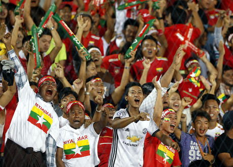 Myanmar Football Fans Cheer During Aff Editorial Stock Photo - Stock ...