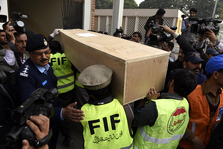 Rescue Workers Carry Coffin Containing Remains Editorial Stock Photo ...
