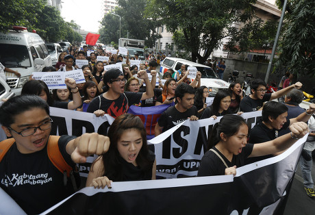 Filipino Protestors Stage Demonstration Front Supreme Editorial Stock ...