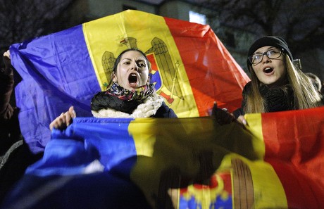 Moldovan Students Wave National Flags While Editorial Stock Photo ...