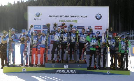 Winners Runnerup World Cup Biathlon Men Editorial Stock Photo - Stock ...