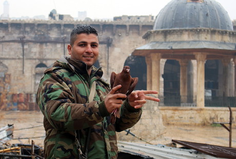 Syrian Solider Poses Holding Dove Flashing Editorial Stock Photo ...
