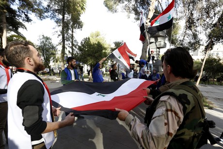 Syrians Hold National Flag They Mark Editorial Stock Photo - Stock ...