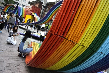 Visitors Take Photos Rainbow Bridges By Editorial Stock Photo - Stock ...