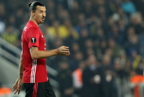 Manchester Uniteds Zlatan Ibrahimovic Reacts Uefa Editorial Stock Photo ...
