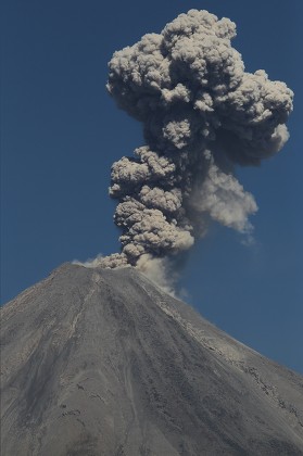 General View Volcano Colima That Expels Editorial Stock Photo - Stock ...