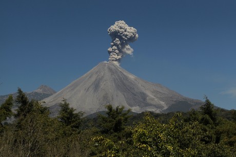 General View Volcano Colima That Expels Editorial Stock Photo - Stock ...