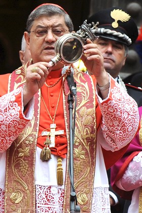 Cardinal Crescenzio Sepe Shows Faithful Gathered Editorial Stock Photo ...