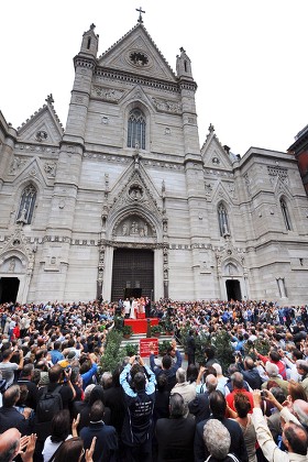 Cardinal Crescenzio Sepe Shows Faithful Gathered Editorial Stock Photo ...