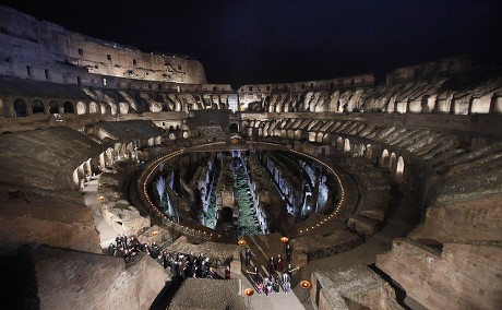 Moment Way Cross Procession Colosseum Rome Editorial Stock Photo ...