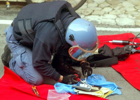 Bomb Disposal Expert Holds Package Bomb Editorial Stock Photo - Stock ...