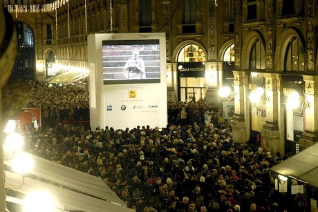 People Watch On Maxiscreen Aida By Editorial Stock Photo - Stock Image ...