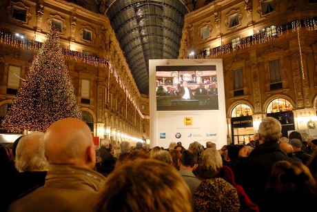 People Watch On Maxiscreen Aida By Editorial Stock Photo - Stock Image ...