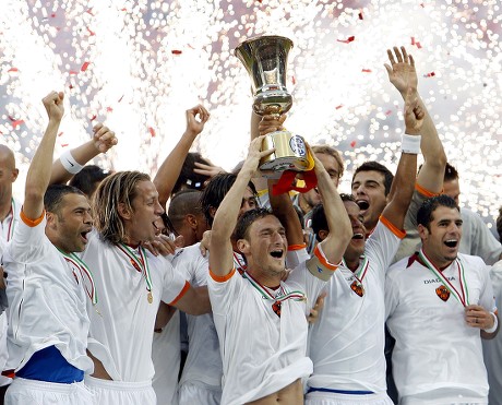 Captain Roma Francesco Totti Raises Trophy Editorial Stock Photo ...