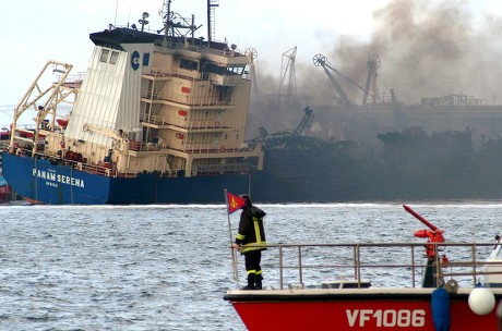 Smoke Billows Bahamasregistered Tanker Panam Serena Editorial Stock ...