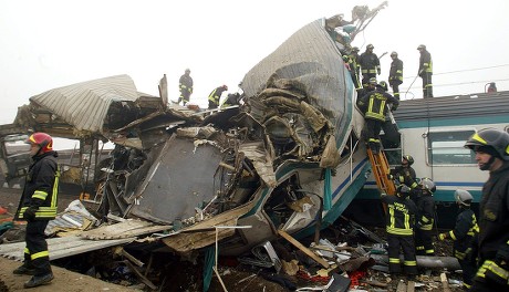 Italian Firefighters Work Debris Train Carriages Editorial Stock Photo ...