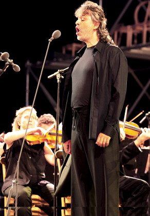 Italian Tenor Andrea Bocelli Sings During Editorial Stock Photo - Stock ...