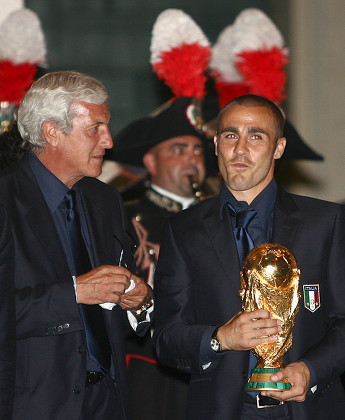 Italian Captain Fabio Cannavaro R Holds Editorial Stock Photo - Stock ...
