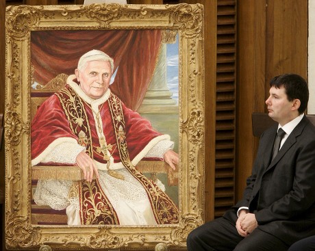 Unidentified Man Looks Framed Portrait Pope Editorial Stock Photo ...