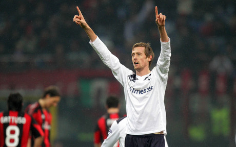 Tottenham Hotspur Forward Peter Crouch Celebrates Editorial Stock Photo ...