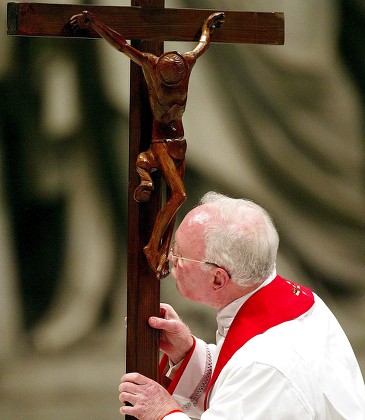 Cardinal James Francis Stafford Kisses Cross Editorial Stock Photo ...