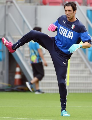 Italys Goalkeeper Gianluigi Buffon Warms During Editorial Stock Photo ...