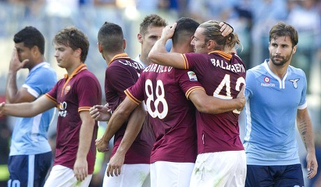 Roma Soccer Players Celebrate End Italian Editorial Stock Photo - Stock ...