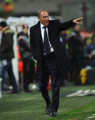 Cagliaris Coach Zdenek Zeman Gestures During Editorial Stock Photo ...