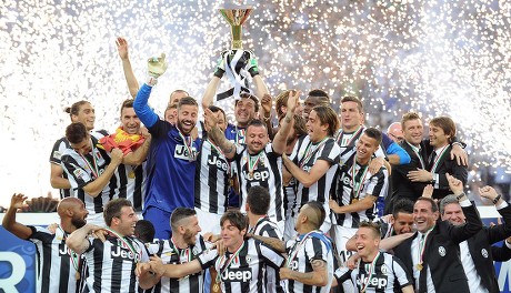 Juventus Players Celebrate Scudetto Italian Serie Editorial Stock Photo ...