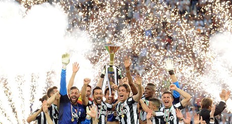 Juventus Players Celebrate Scudetto Italian Serie Editorial Stock Photo ...
