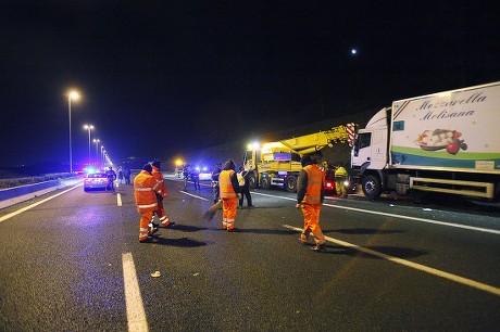 Scene Road Accident That During Night Editorial Stock Photo - Stock ...