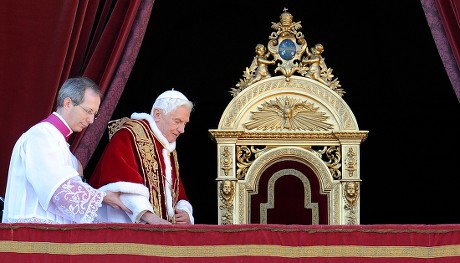 Pope Benedict Xvi R Assisted By Editorial Stock Photo - Stock Image ...