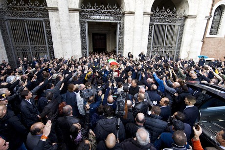Casketbearers Carry Coffin Pino Rauti Former Editorial Stock Photo ...