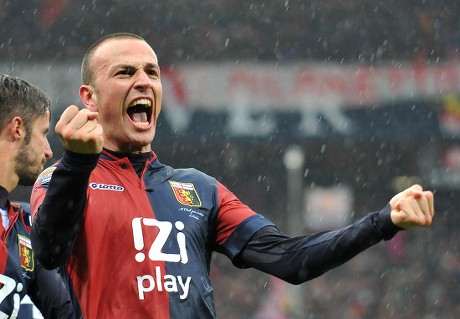 Genoas Luca Antonelli Celebrates After Scoring Editorial Stock Photo ...