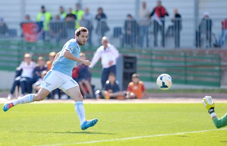 Cagliaris Defender Francesco Pisano R Lazios Editorial Stock Photo ...