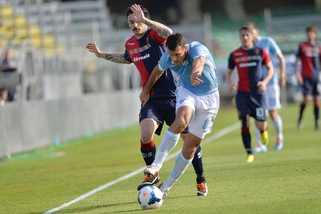 Cagliaris Defender Francesco Pisano R Lazios Editorial Stock Photo ...