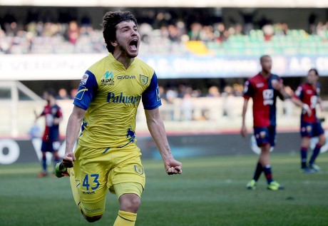 Chievos Alberto Paloschi Jubilates After Scoring Editorial Stock Photo ...