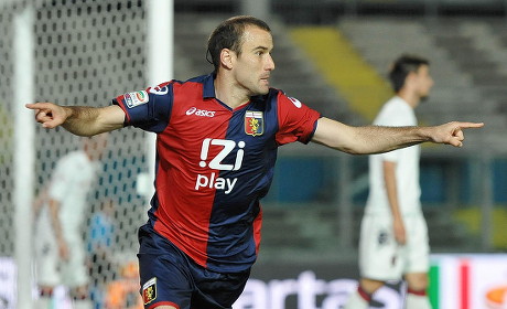 Genoas Rodrigo Palacio Celebrates After Scoring Editorial Stock Photo ...