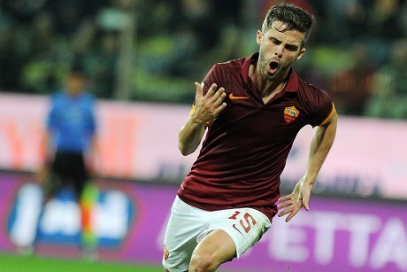 Romas Miralem Pjanic Celebrates After Scoring Editorial Stock Photo ...
