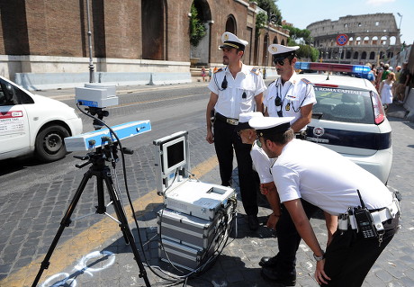 Municipal Police Officers Man Speed Trap Editorial Stock Photo - Stock ...
