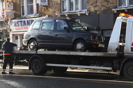 Broken Down Taxi Being Loaded Onto Editorial Stock Photo - Stock Image ...