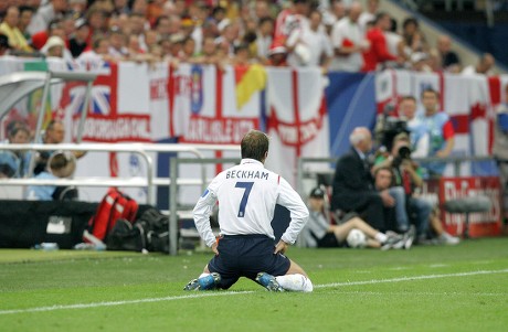 David Beckham England Knees On Pitch Editorial Stock Photo - Stock ...