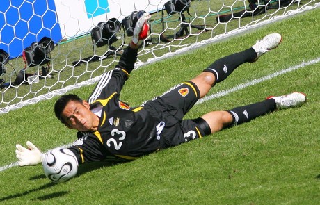 Japanese Goalkeeper Yoshikatsu Kawaguchi Makes Save Editorial Stock ...