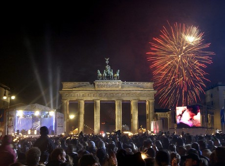 New Year Revelers Watch Fireworks Welome Editorial Stock Photo - Stock ...