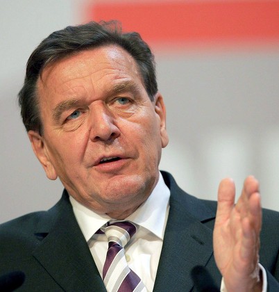 German Chancellor Gerhard Schroeder Spd Speaks Editorial Stock Photo ...