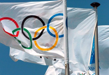 Olympic Flags Fly Wind Olympic Shooting Editorial Stock Photo - Stock ...