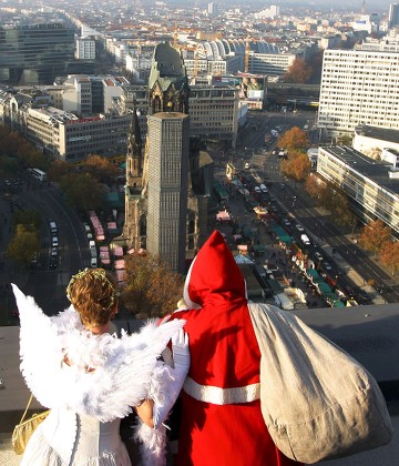 Santa Claus Angel Look Over Stalls Editorial Stock Photo - Stock Image ...